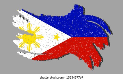 Philippines Grunge Flag Philippines Flag Shadow Stock Vector (Royalty ...