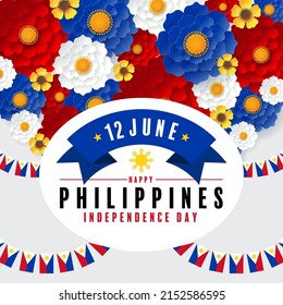 Philippines Independence Day Philippines Flag Blue Stock Vector ...