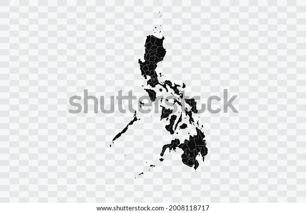 Philippines Map Black Color On Backgound Stock Vector (Royalty Free ...