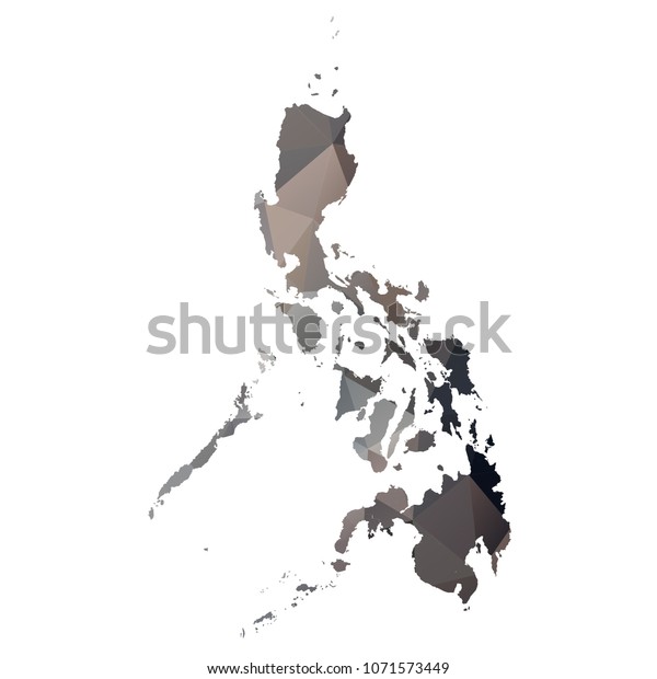 Philippines Map Black Grey Geometric Rumpled Stock Vector (Royalty Free ...