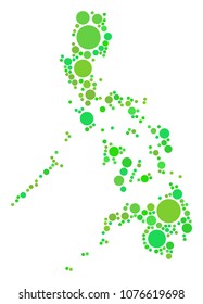 Philippines Map Collage Scattered Circle Elements: เวกเตอร์สต็อก (ปลอด ...
