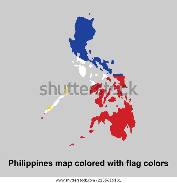 Mapa de Filipinas coloreado con colores: vector de stock (libre de ...
