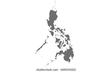 Philippines Map Gray Color: เวกเตอร์สต็อก (ปลอดค่าลิขสิทธิ์) 1045554322 ...