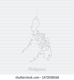 Philippines Map Hand Drawn Gray Outline Stock Vector (Royalty Free ...