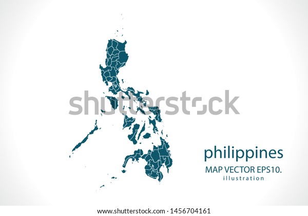 Philippines Map High Detailed On White Stock Vector (Royalty Free ...