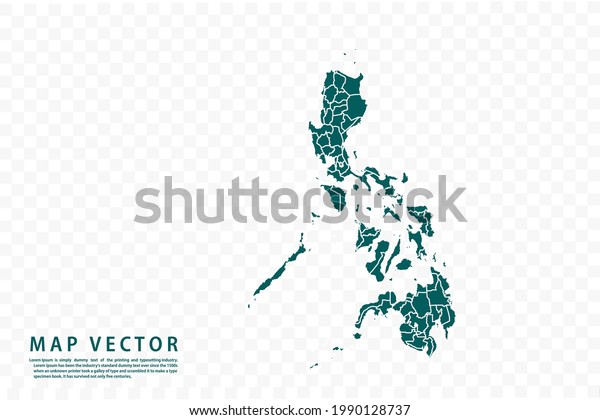 Philippines Map High Detailed On White Stock Vector (Royalty Free ...