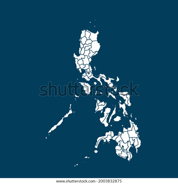 Philippines Map High Detailed On Green Stock Vector (Royalty Free ...