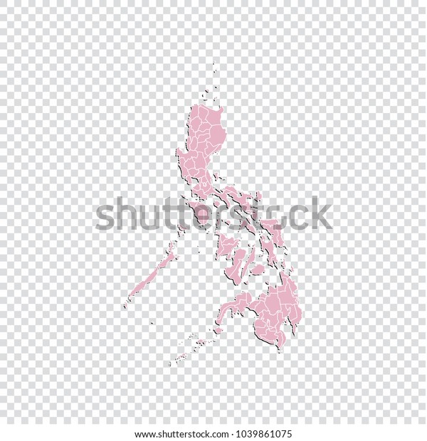 Philippines Map High Detailed Pastel Color Stock Vector (Royalty Free ...