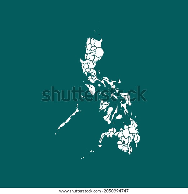Philippines Map High Detailed White Color Stock Vector (Royalty Free ...