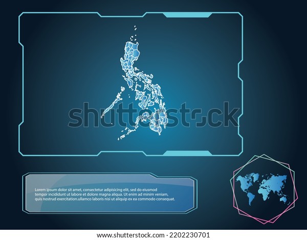 Philippines Map Infographic Technology Blue Color Stock Vector (Royalty ...