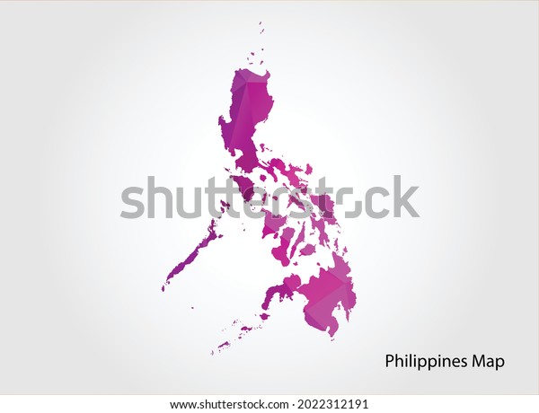 Philippines Map Pink Color On White Stock Vector (Royalty Free ...