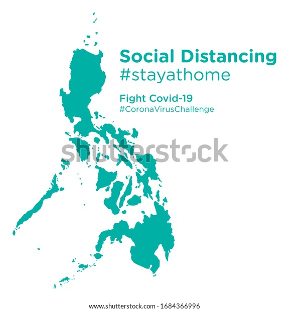Philippines Map Social Distancing Stayathome Tag Stock Vector (Royalty ...