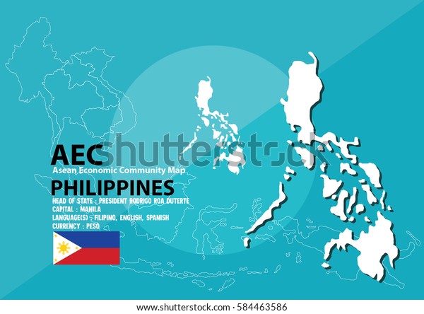 Philippines Map Philippines Southeast Asia Aec: เวกเตอร์สต็อก (ปลอดค่า ...
