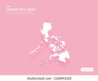Philippines Map White On Pink Background Stock Vector (Royalty Free ...