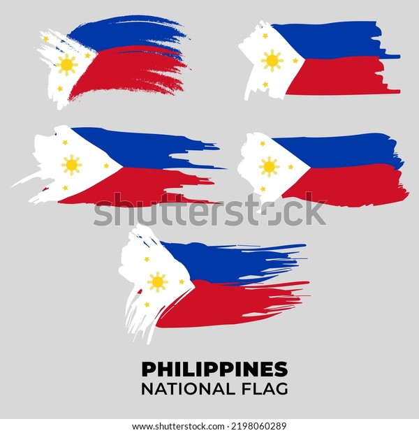 Philippines National Flag Paintbrush Grunge Brushes Stock Vector ...