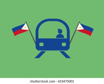Philippines Train Subway Public Transportation Stock Vector (Royalty ...