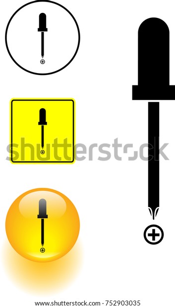 Phillips Head Screwdriver Symbol Sign Button Stock Vector (Royalty Free ...