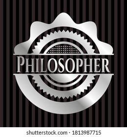 Philosopher Silver Emblem Badge Vector Illustration Stock Vector ...