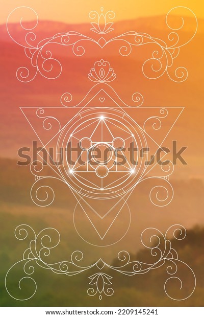 Philosopher Stonesacred Geometry Zentangle Inspired Design Stock Vector ...