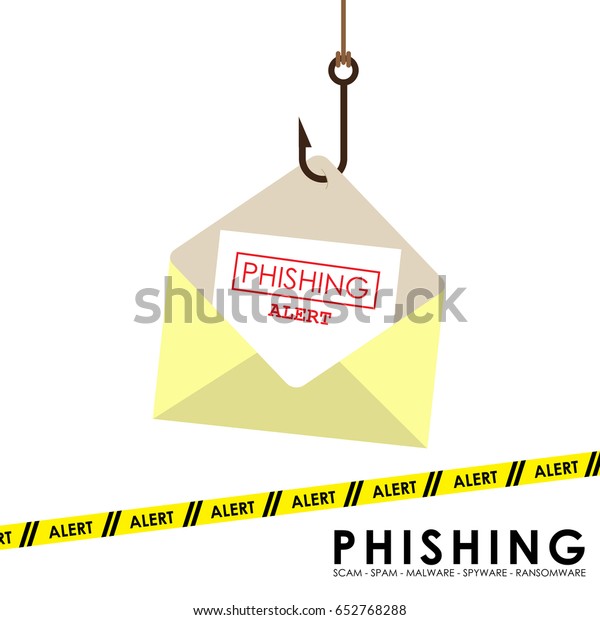 Phishing Alert Vector Illustration Cyber Scam Stock Vector (Royalty ...