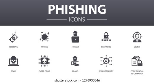 Phishing Simple Concept Icons Set Contains Stock Vector (Royalty Free ...