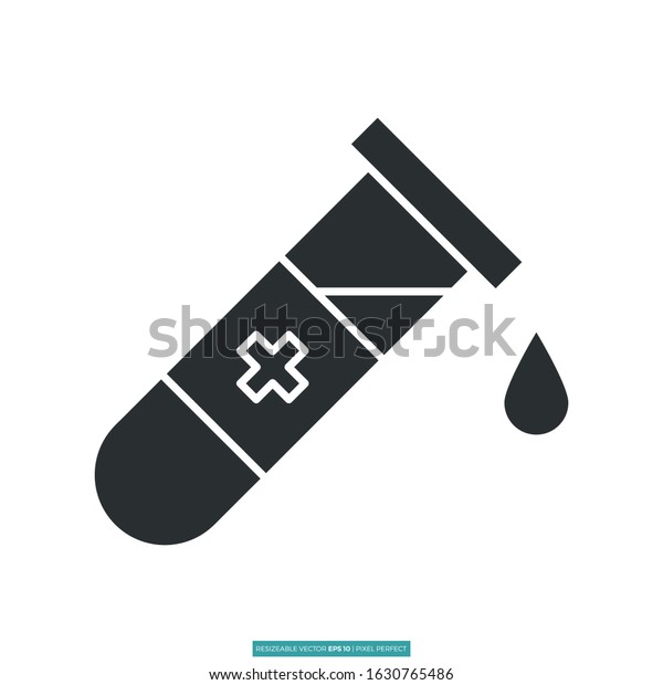 Phlebotomy Tube Icon Vector Illustration Logo Stock Vector (Royalty ...