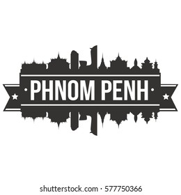 Phnom Phen Skyline Silhouette Stamp City Stock Vector (Royalty Free ...