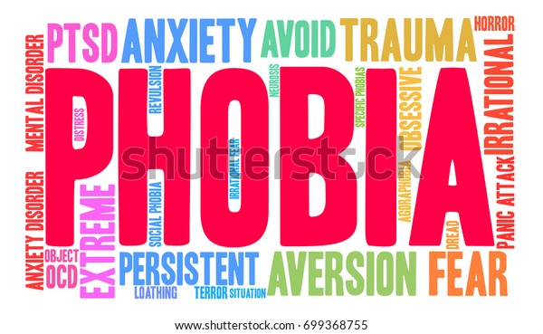 Phobia Word Cloud On White Background Stock Vector (Royalty Free) 699368755