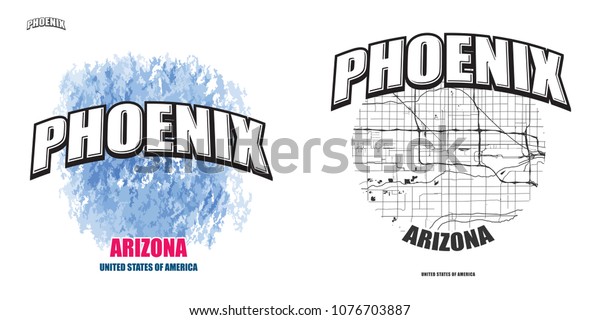 Phoenix Arizona Logo Design Two One Stock Vector (Royalty Free) 1076703887