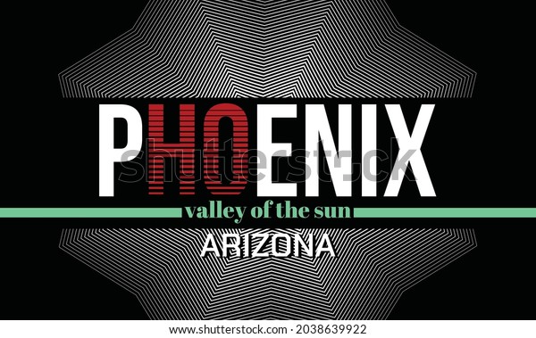 Phoenix Arizona Modern Typography Design Vector Stock Vector (Royalty ...