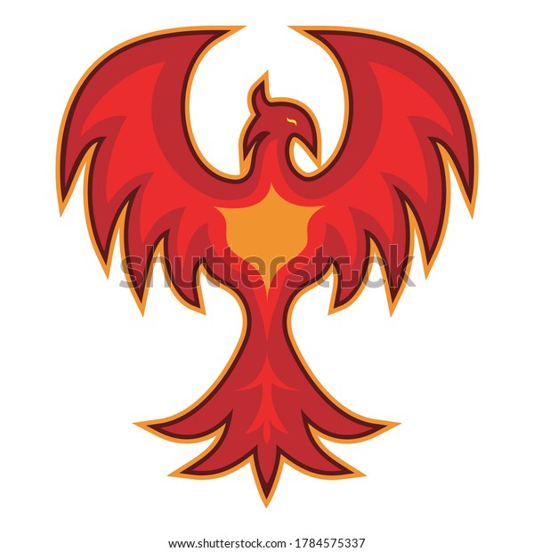 Phoenix Bird Logo Tattoo Red Color Stock Vector (Royalty Free ...