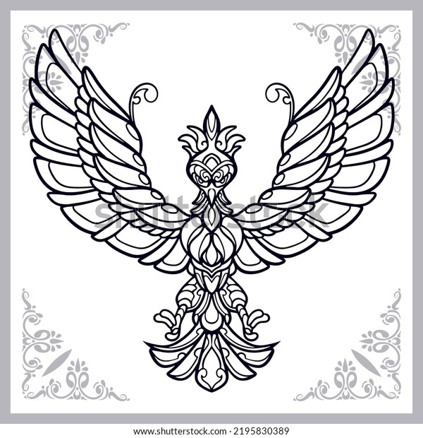 Phoenix Bird Zentangle Arts Isolated On Stock Vector (Royalty Free ...