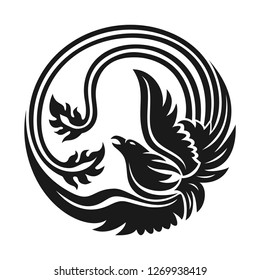 Phoenix Circle Black Icon Design Vector Stock Vector (Royalty Free ...