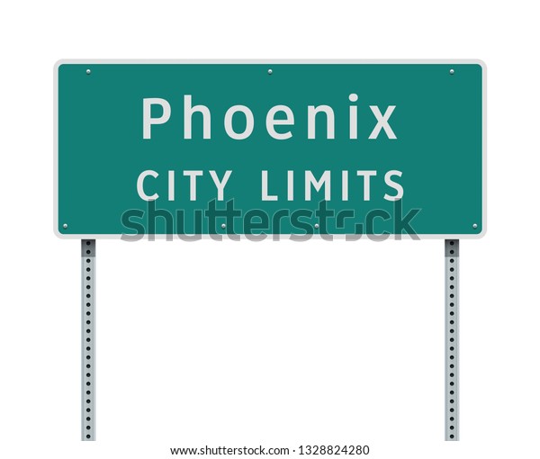Phoenix City Limits Road Sign: vector de stock (libre de regalías ...