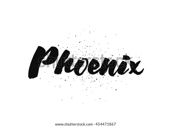 Phoenix City Typography Lettering Design Hand Stock Vector (Royalty ...