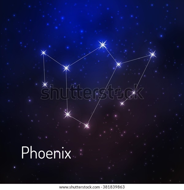 Phoenix Constellation Night Starry Sky Vector Stock Vector (Royalty ...