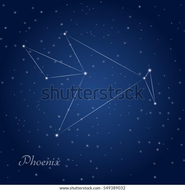Phoenix Constellation Starry Night Sky Stock Vector (Royalty Free ...