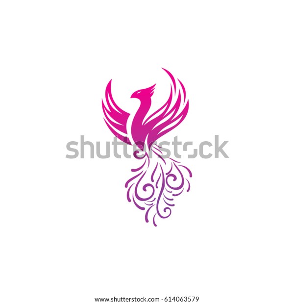 Phoenix Icon Logo Animal Stock Vector (Royalty Free) 614063579