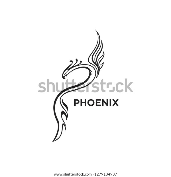 Phoenix Letter P Abstract Black White Stock Vector (Royalty Free ...