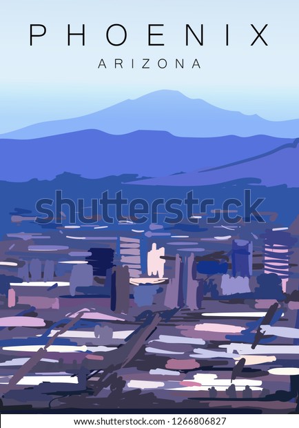 Phoenix Modern Vector Illustration Arizona Phoenix Stock Vector ...