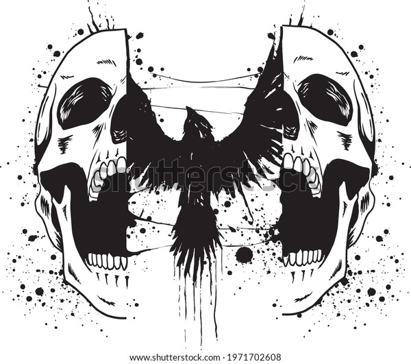 Phoenix Rising Shattered Skull Stock Vector (Royalty Free) 1971702608 ...