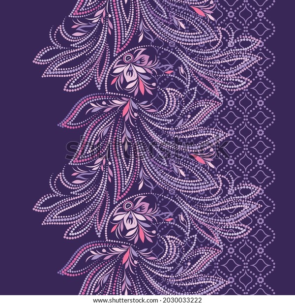 Phoenix Seamless Dotted Lace Folk Art Stock Vector (Royalty Free ...