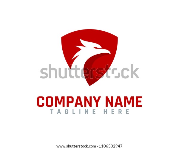 Phoenix Shield Logo Design Stock Vector (Royalty Free) 1106502947