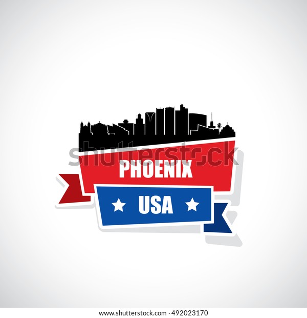Phoenix Skyline Ribbon Banner Vector Illustration: vector de stock ...