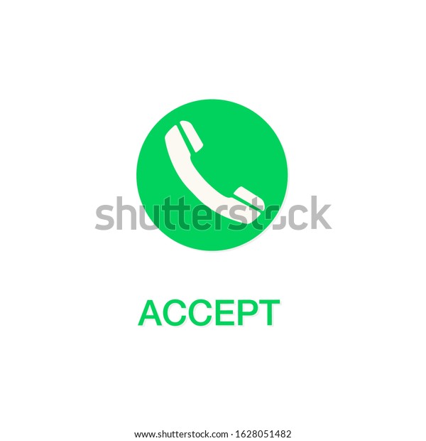 Phone Accept Icon Trendy Flat Style Stock Vector (Royalty Free ...
