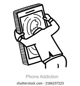 Phone Addiction Phone Icon Concept Stock Vector (Royalty Free ...
