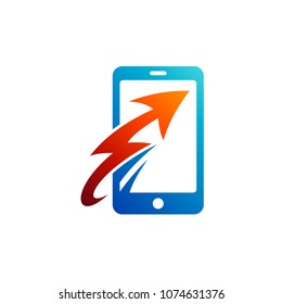 Phone Arrow Launch Logo Stock Vector (Royalty Free) 1074631376 ...