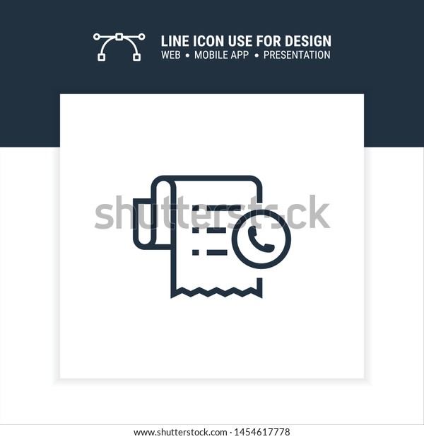 Phone Bill Receipt Icon Design Vector Stock Vector (Royalty Free ...