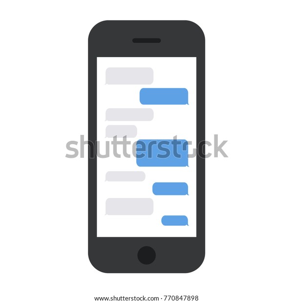 Phone Blank Messages Screen Communication Writing Stock Vector (Royalty ...