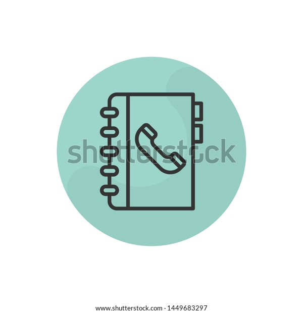 Phone Book Vector Illustration Outline Sign: เวกเตอร์สต็อก (ปลอดค่าลิขสิทธิ์) 1449683297 ...